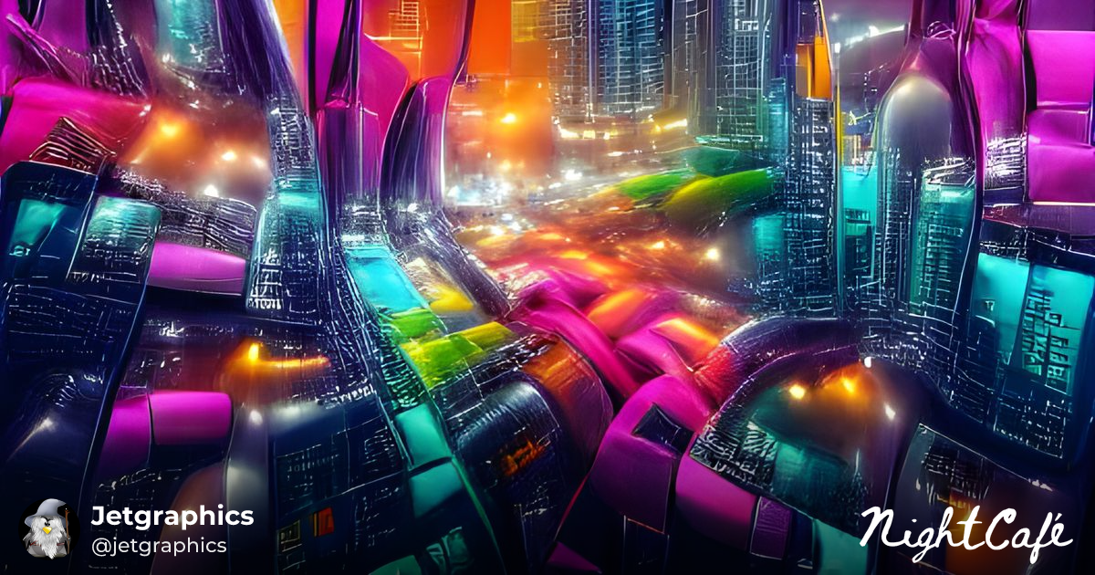 Futuristic Cityscape with Infinite Color Depth - AI Art