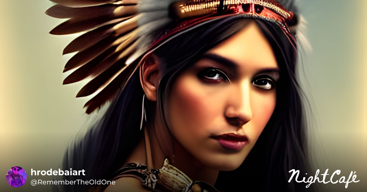 Untitled - Steampunk Native American Woman with Floral Detai...