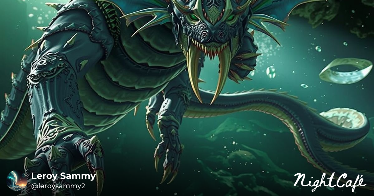 viewing from above an underground bioluminescent cenote, an other ...