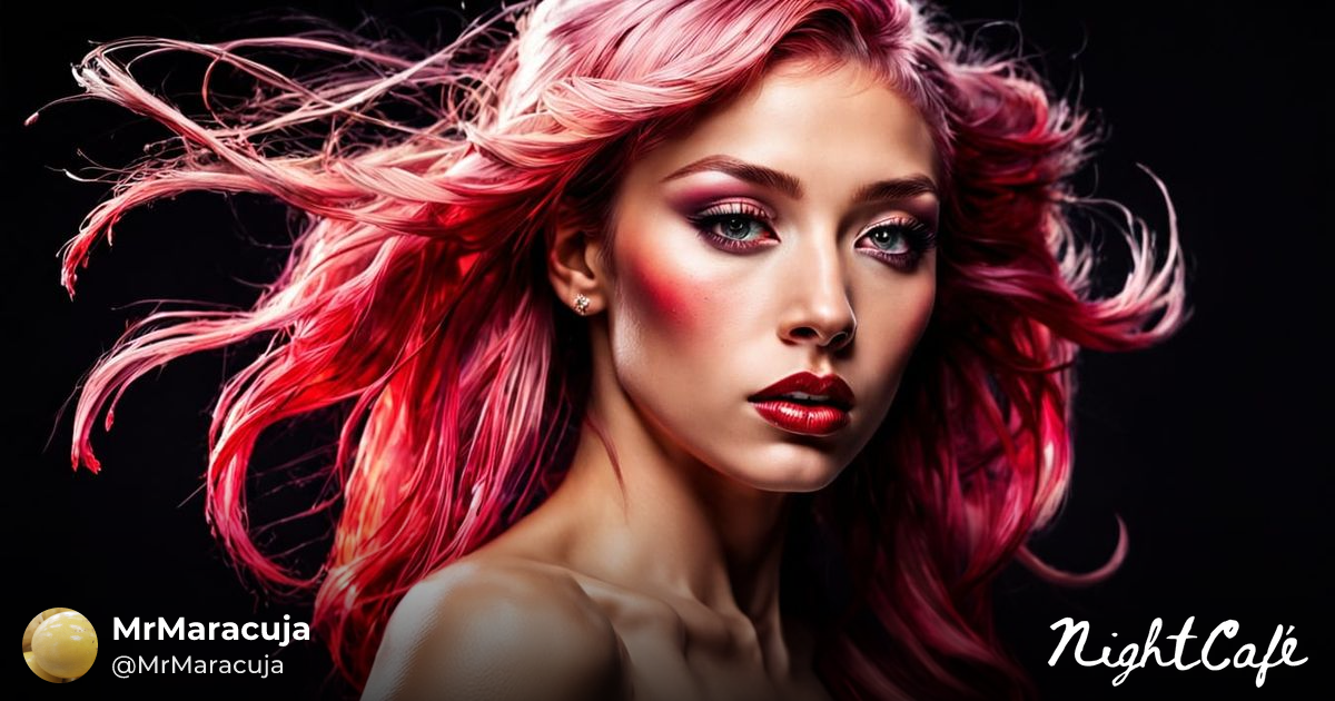 Hyper-Realistic Pink-Haired Pin-Up Art - AI Art