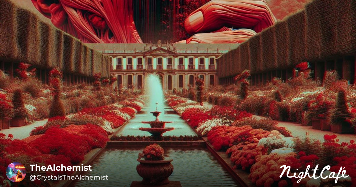 V - Double Exposure Art: Melting Clay Figure in Garden