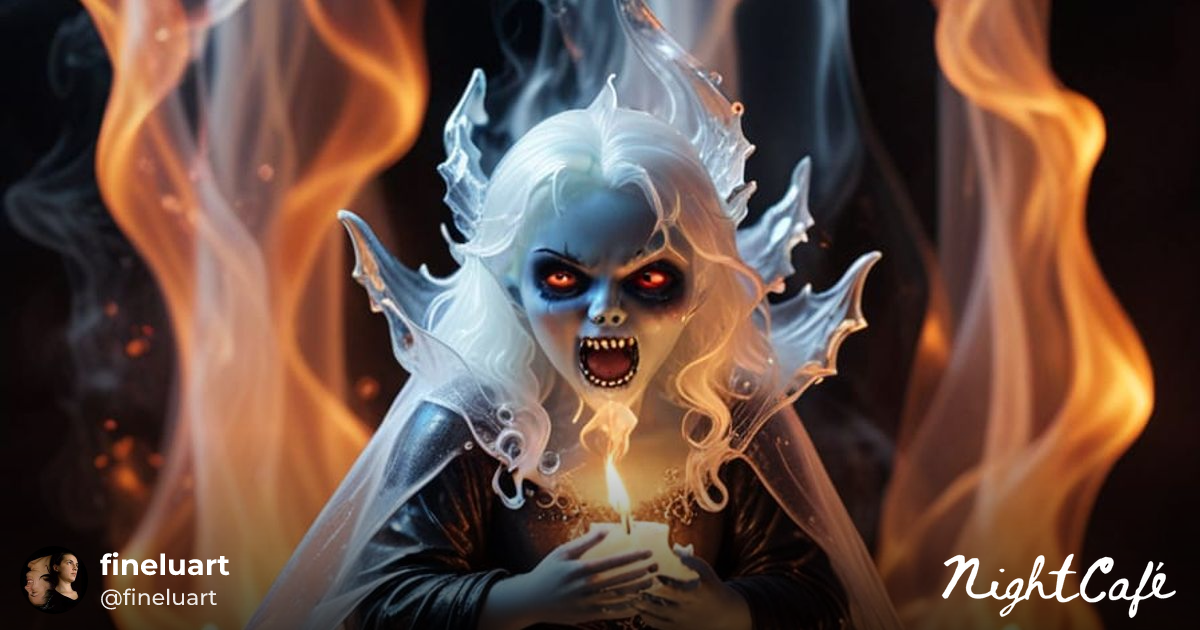 creepy cute ritual - Ethereal Vampire Entity in Macabre Ritu...