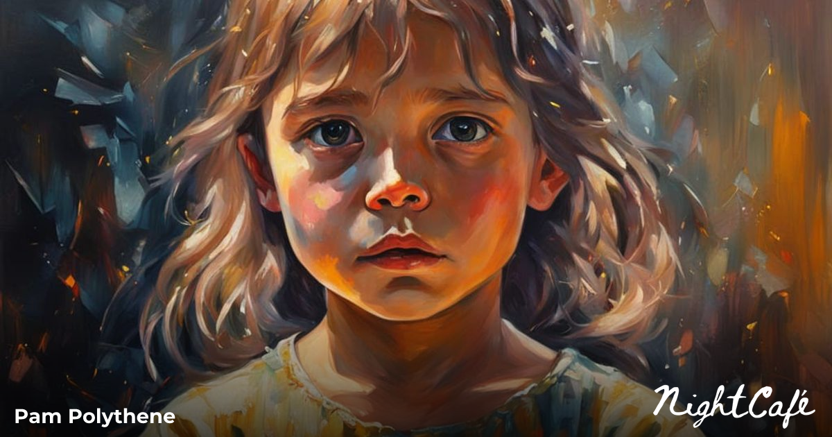 Scared Girl in Expressionist Oil Painting - AI Art