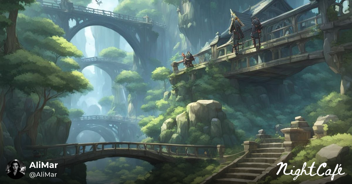 Moss Troll Oversees Dwarven Bridge Construction in... - AI Art