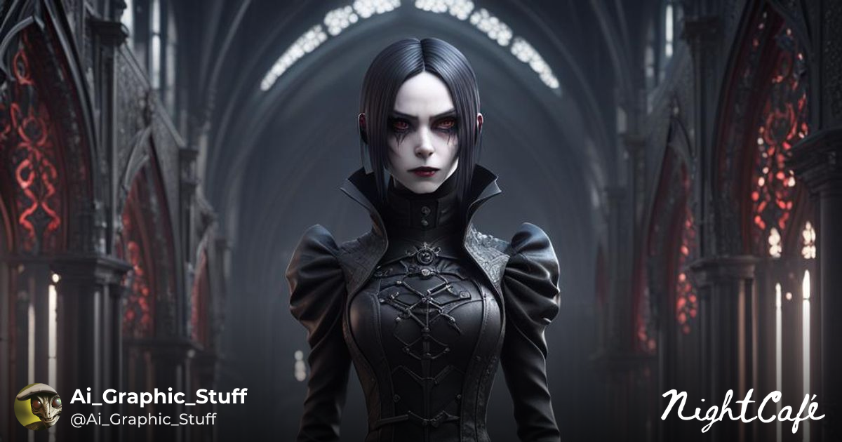 Goth widow... - Dystopian Gothic Widow in Detailed 3D Anime ...