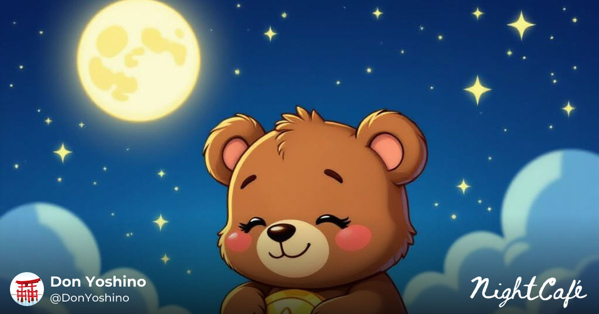 The Bear Has Awakened - Adorable Cartoon Bear Wakes on Golde...