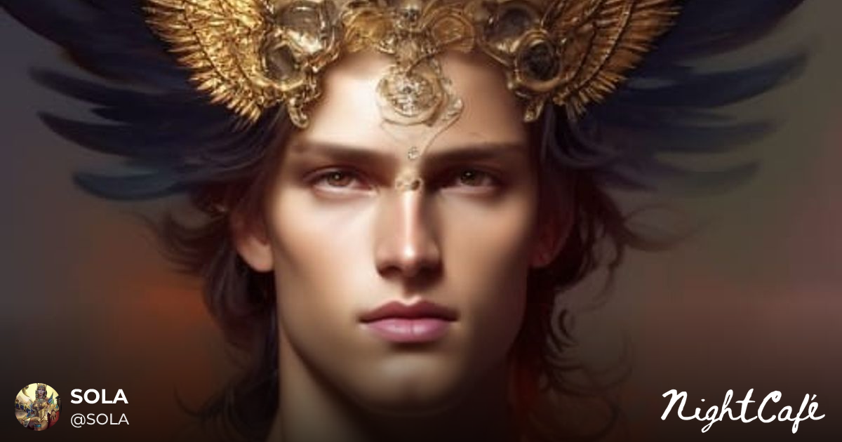 Ethereal Angelic Male Model with Gold Accessories - AI Art