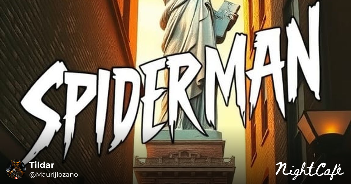 Spiderman Calligraphy Between New York Walls - AI Art