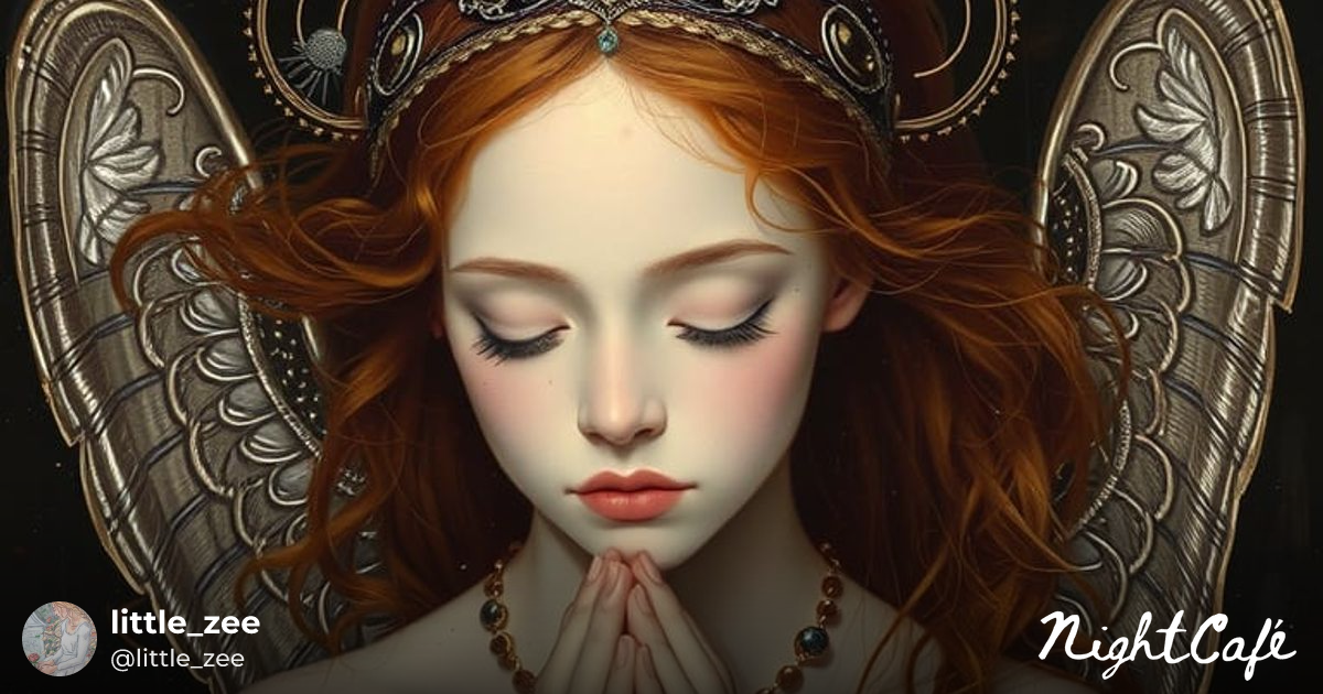 Angel in Contemplative Prayer, in Classical Realis... - AI Art