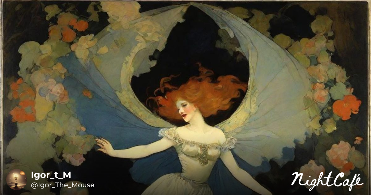 Vampire Leaping in Art Nouveau Style - AI Art