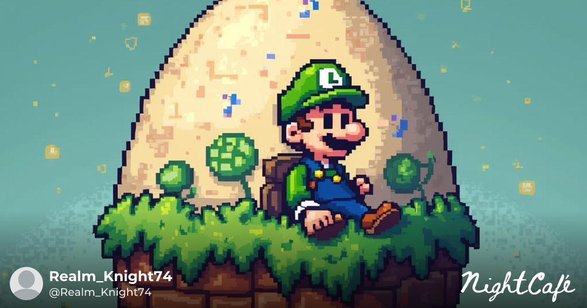 Retro Video Game Pixel Art Spawn Egg with Colorful... - AI Art