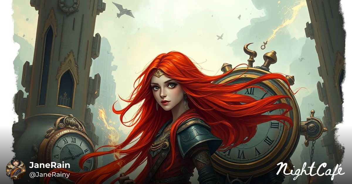 Spark Mage in Post-Apocalyptic Landscape - AI Art