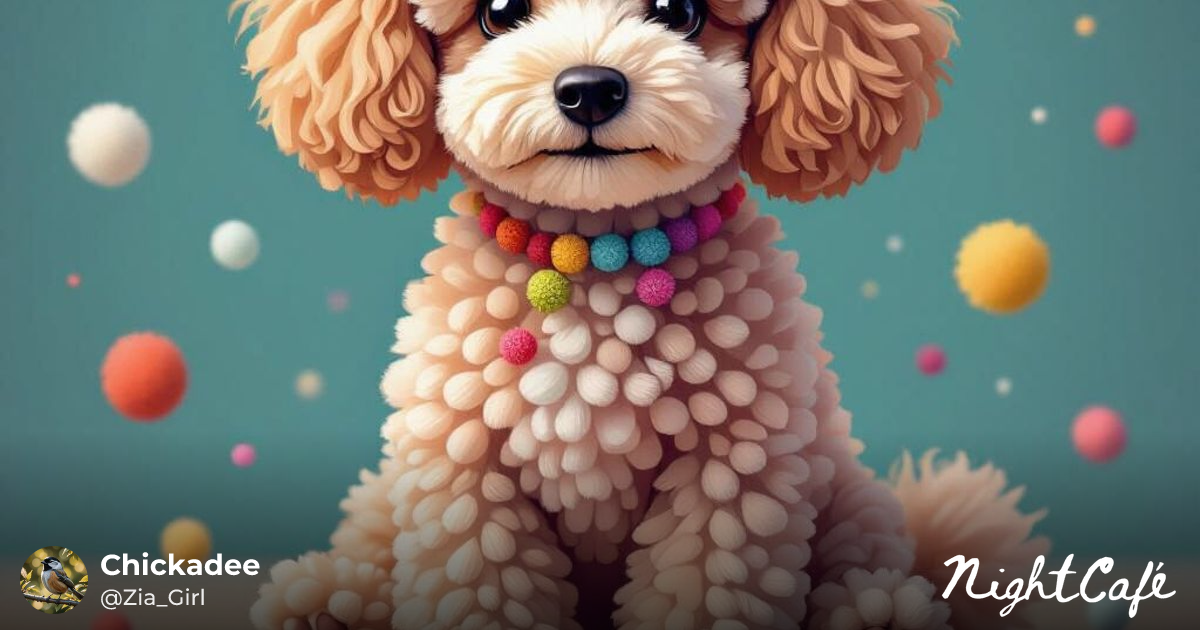 Pom Pom Puppy - Cute Poodle Dog Made of Pom Poms in 3D