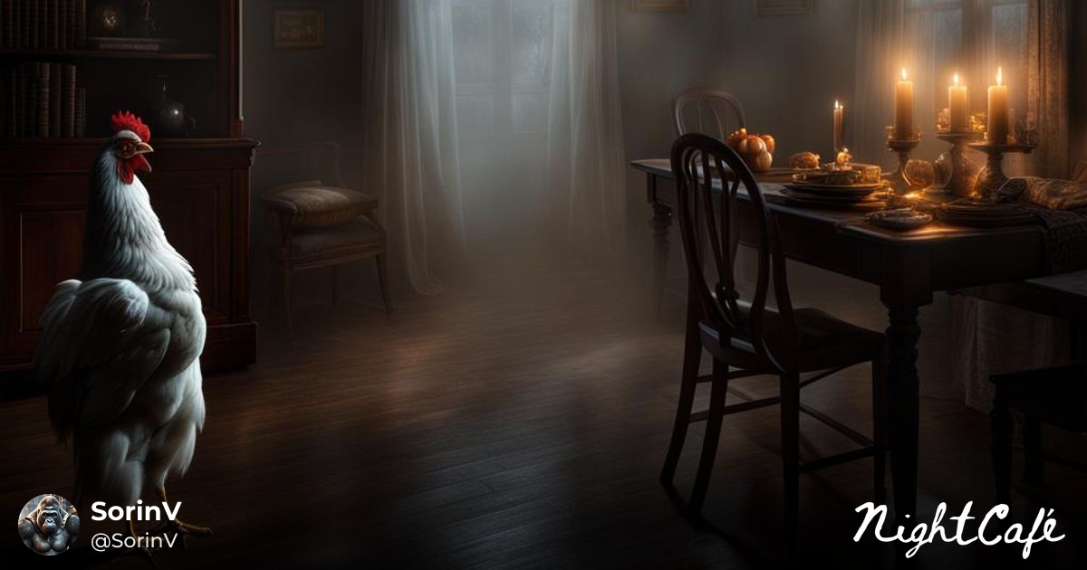 poultry-geist - Ethereal Chicken Poltergeist in Misty Atmosp...