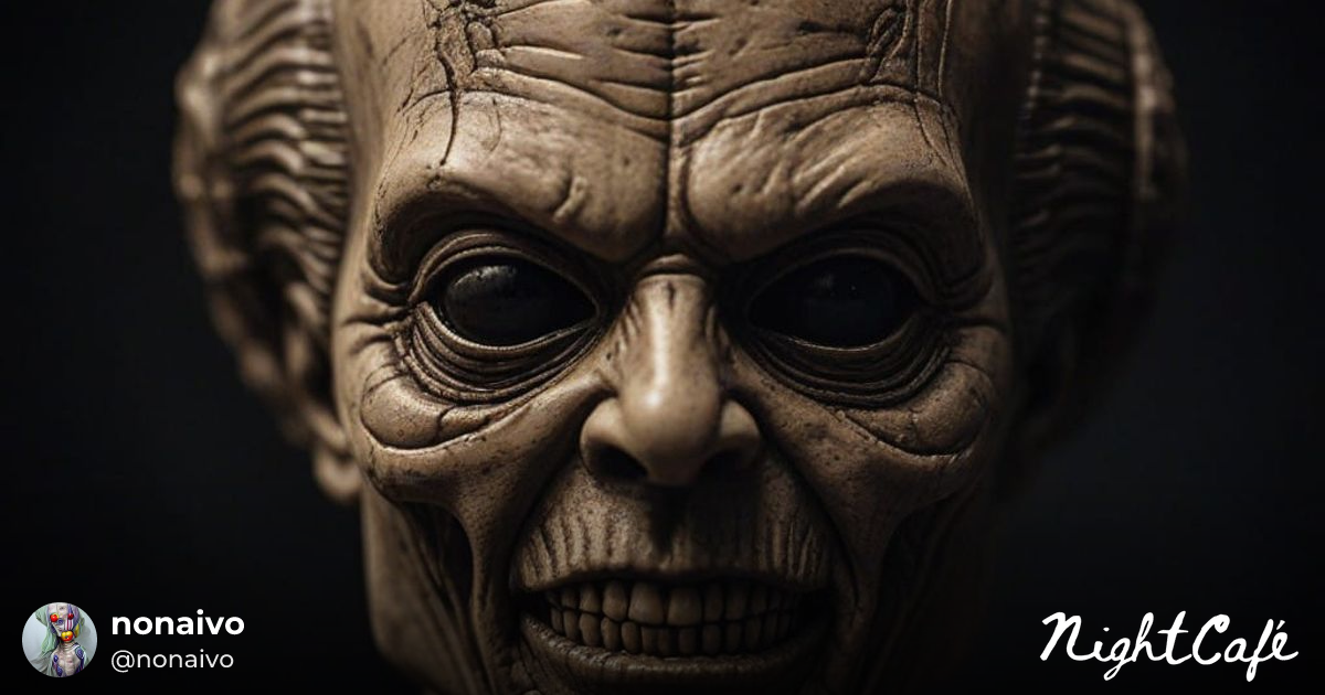 Creepy mask made of clay - Eerie Clay Mask in H.R. Giger Sty...
