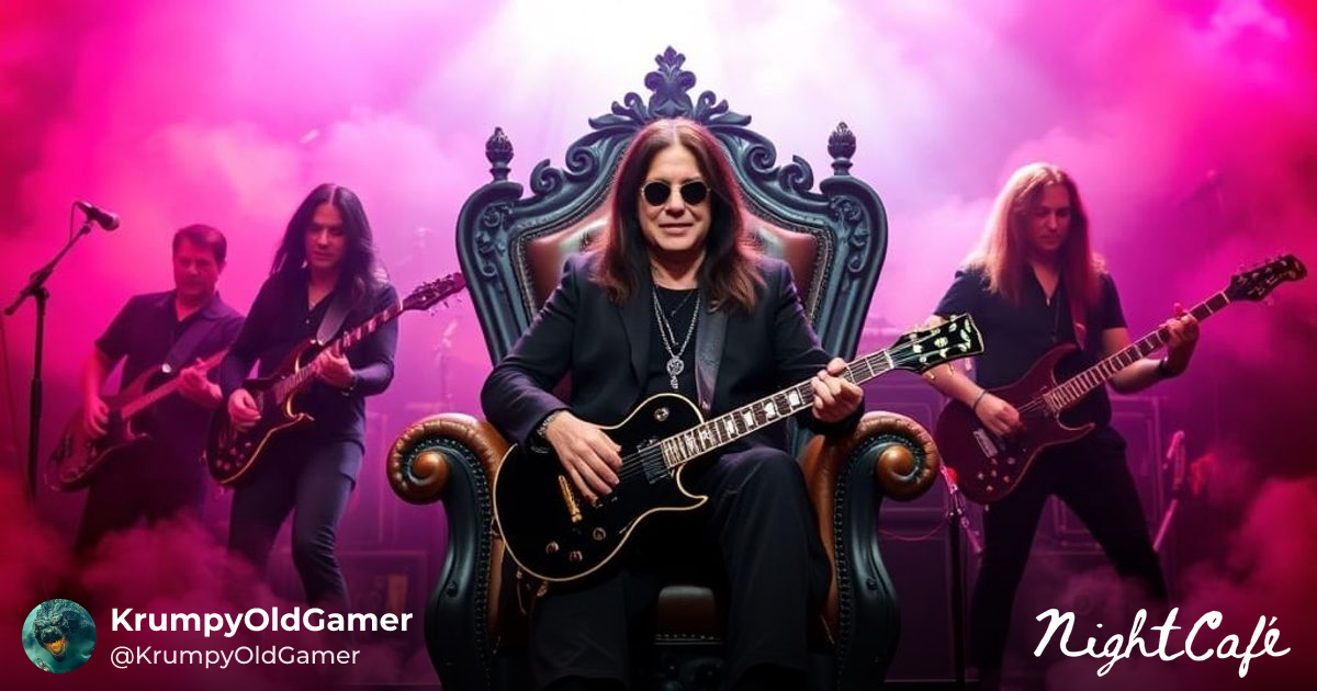 Ozzy Osbourne Tribute on Elegant Throne - AI Art