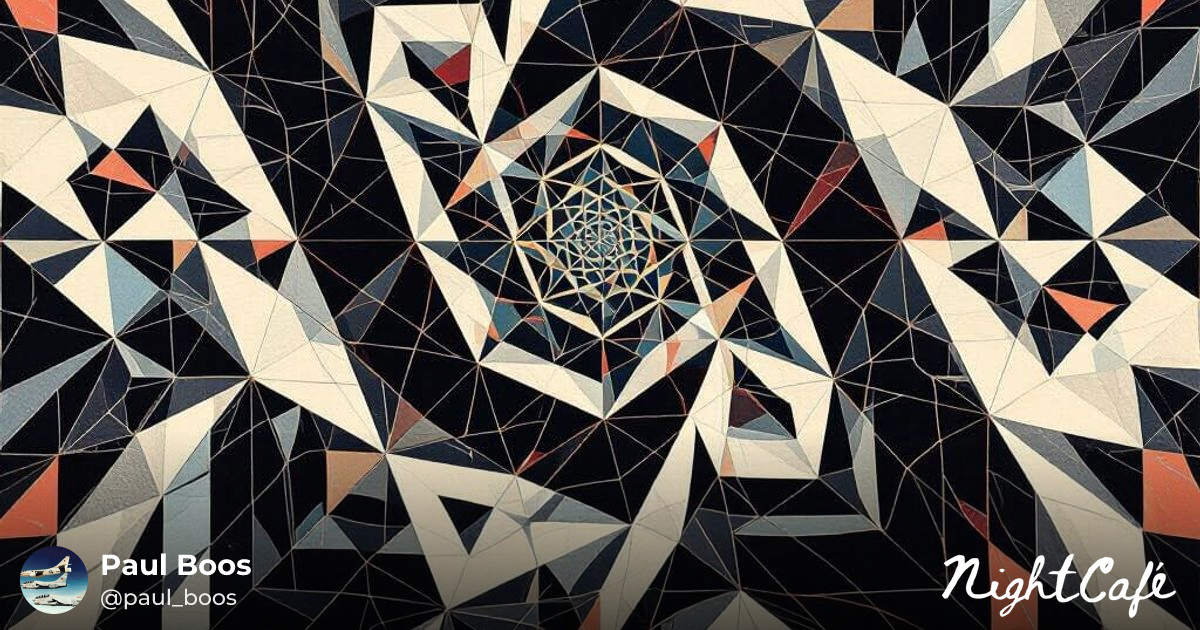 Abstract Asymmetrical Dimensions in Digital Op Art - AI Art