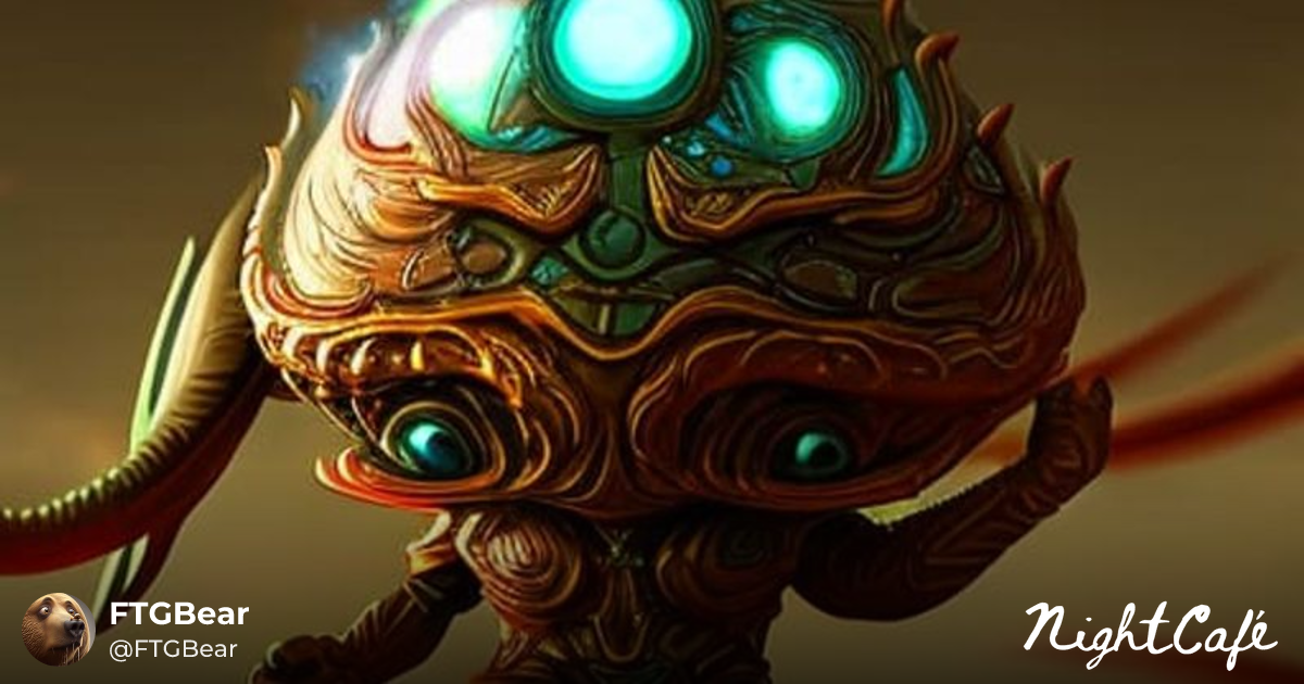 a 3D stunning photo of a intricately detailed Chibi cute alien on a ...