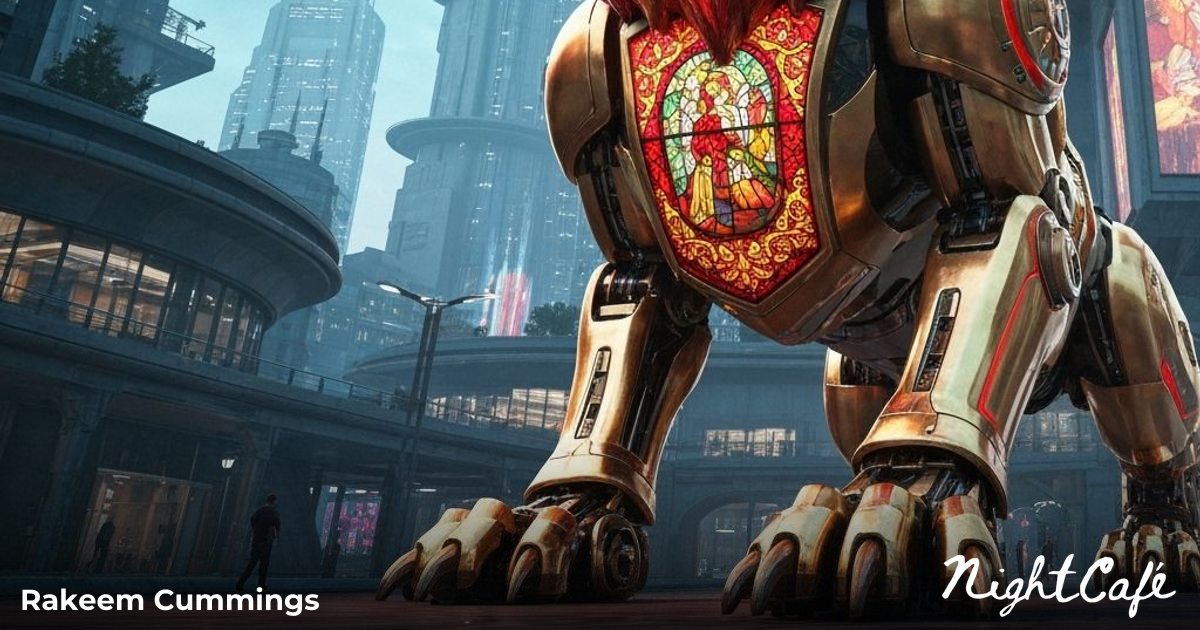 Mechanical Lion: Gipsy Pride in Futuristic Style - AI Art