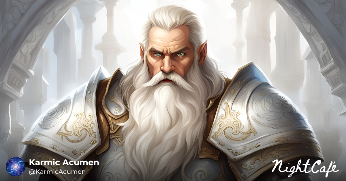 Old Crusty - Fantasy Dwarf in White Armor