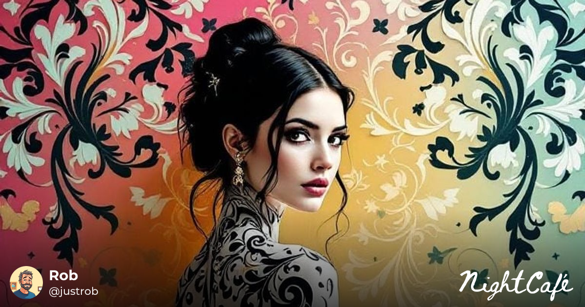 wall and woman blend / art forgets what it was on / eyes trace living ink