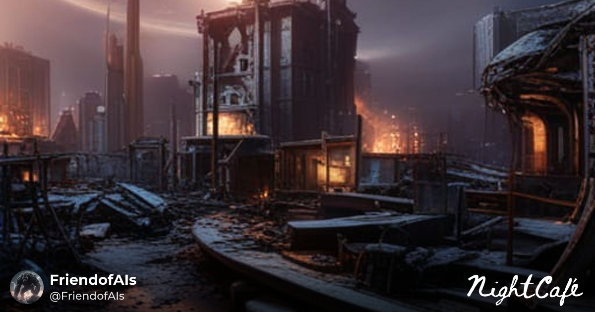 Post-Apocalyptic Cityscape: Nuclear Fallout in Unr... - AI Art