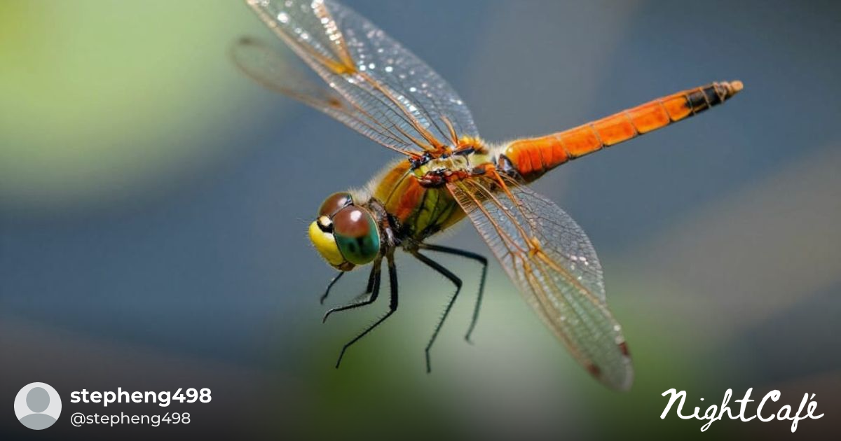 Dragon flies brightly colored - Vibrant Dragonfly Macro Phot...