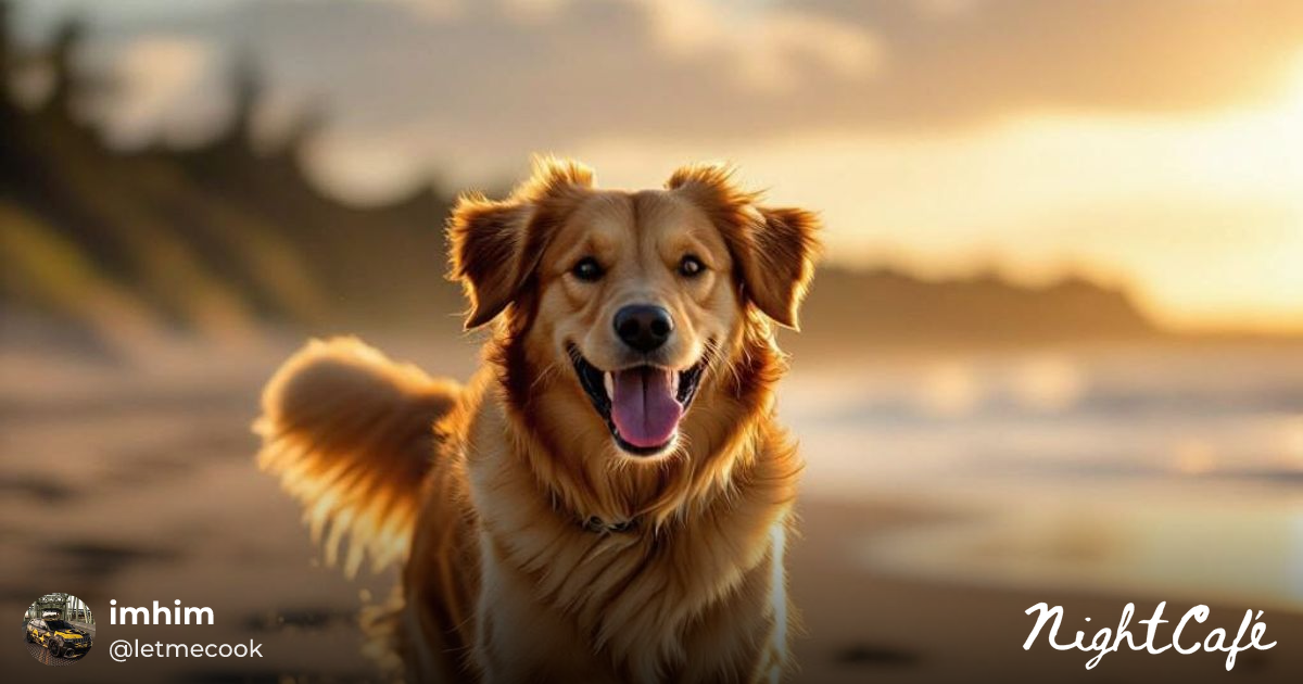 dog running on a beach - Golden Retriever Runs on Beach at G...