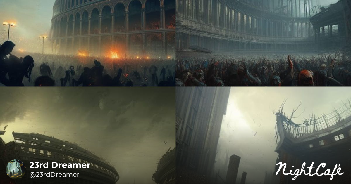 Zombie Games - Zombie Hordes Overrun Ruined Stadium in Dark ...