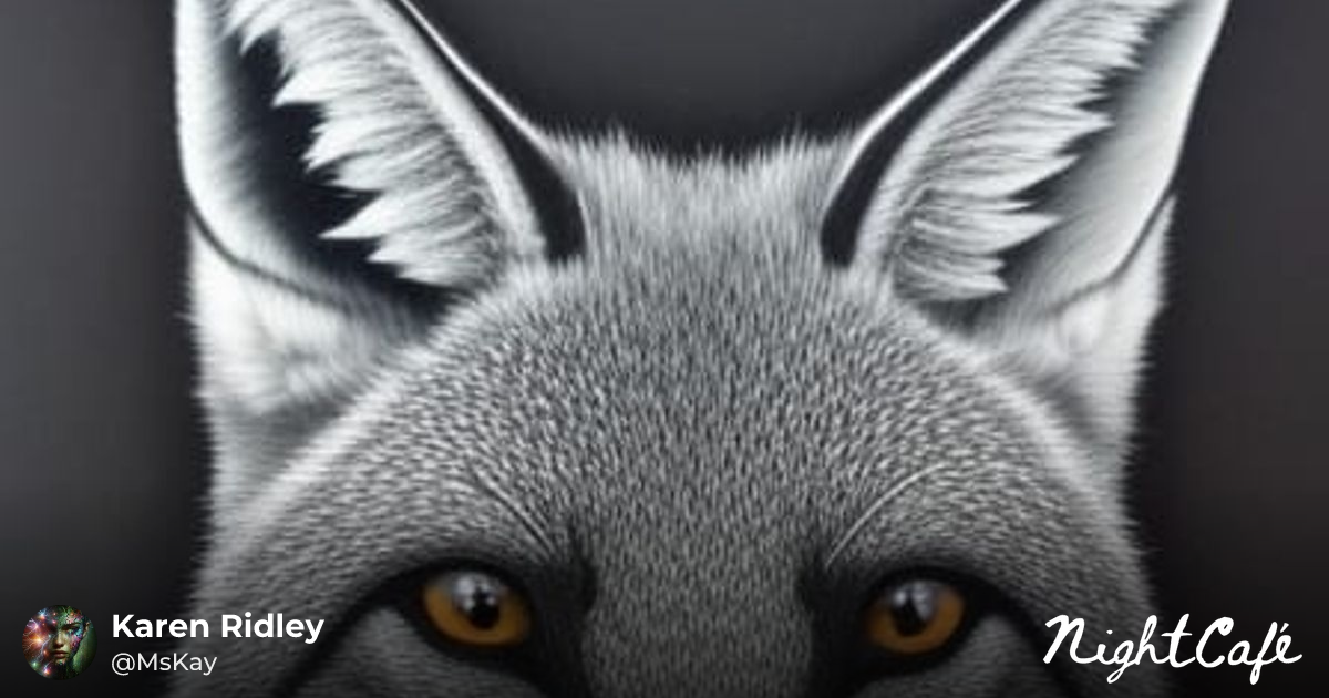 Foxy! - Sinister Fox: Intricate Charcoal Drawing