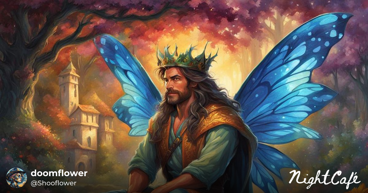 Fairy King Portrait in Floral Fairycore Style - AI Art