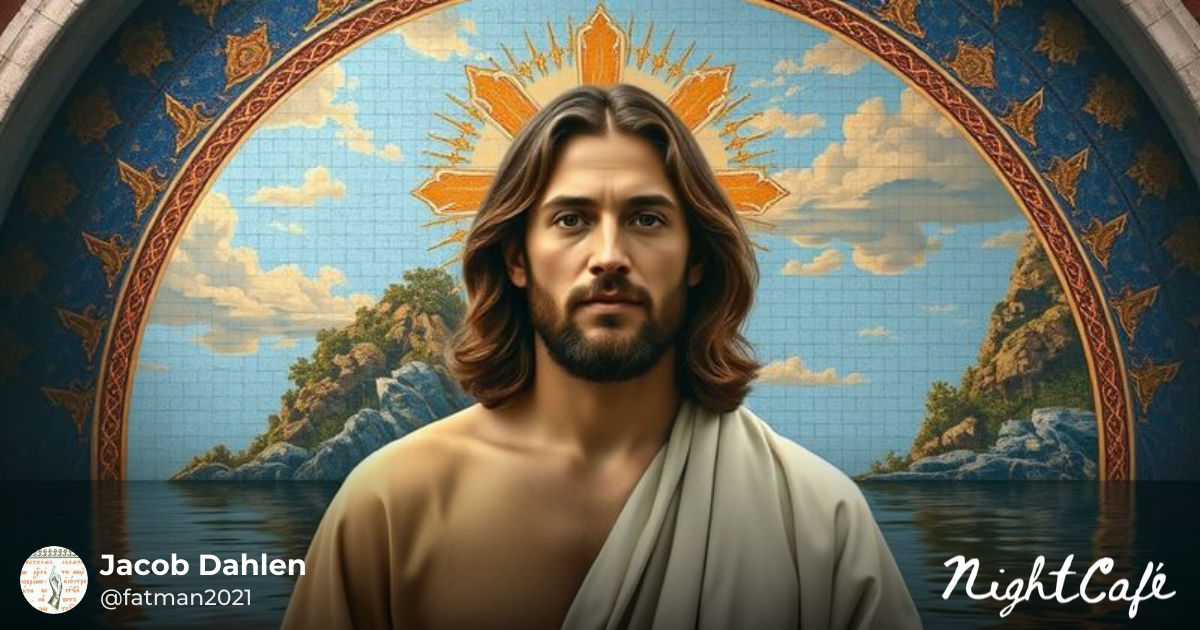 Majestic, Hyper-Realistic Jesus in Serene Water Sc... - AI Art