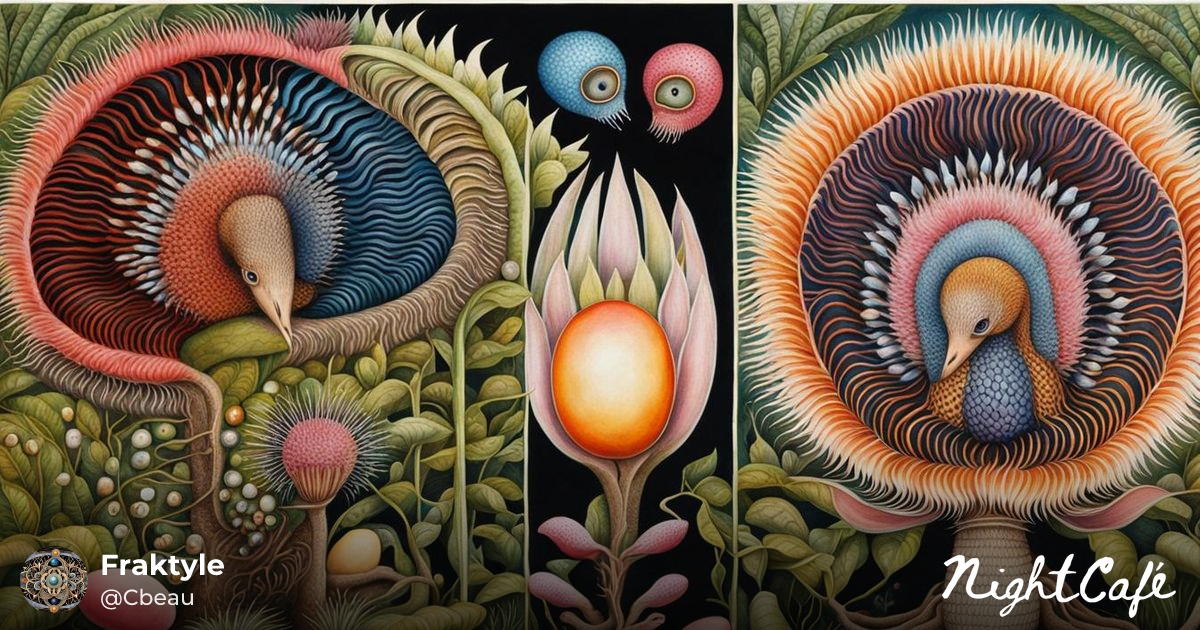 Echidna Doing Yoga: Codex Seraphinianus Style - AI Art