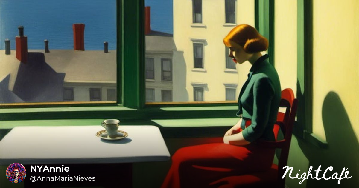 Lonely Disconnect: Hopper-esque Scene in Autochrom... - AI Art