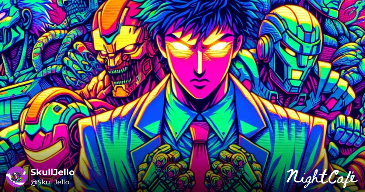 Anime Phonk - Manga Character in Synthwave Neon Landscape