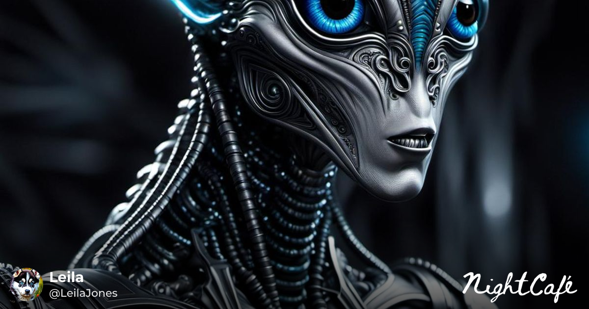 Alien-Human Hybrid with Striking Eyes - AI Art