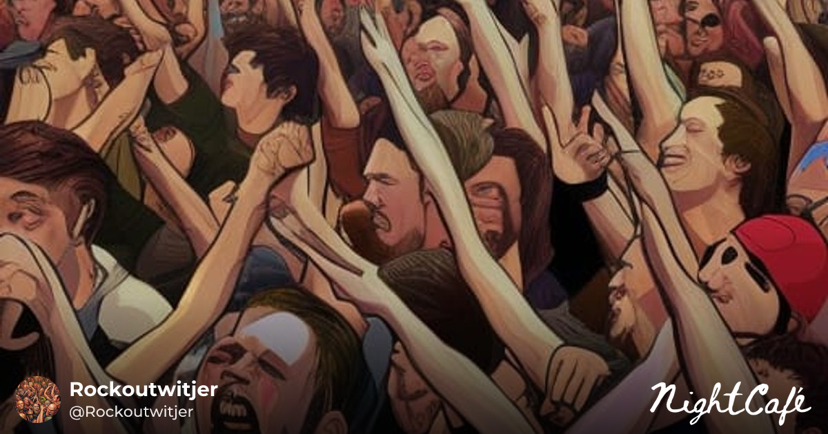 "Rock Concert Mosh pit " Cel-shaded Dynamic lighting Hyperrealistic Photorealism Ultra-detailed ...
