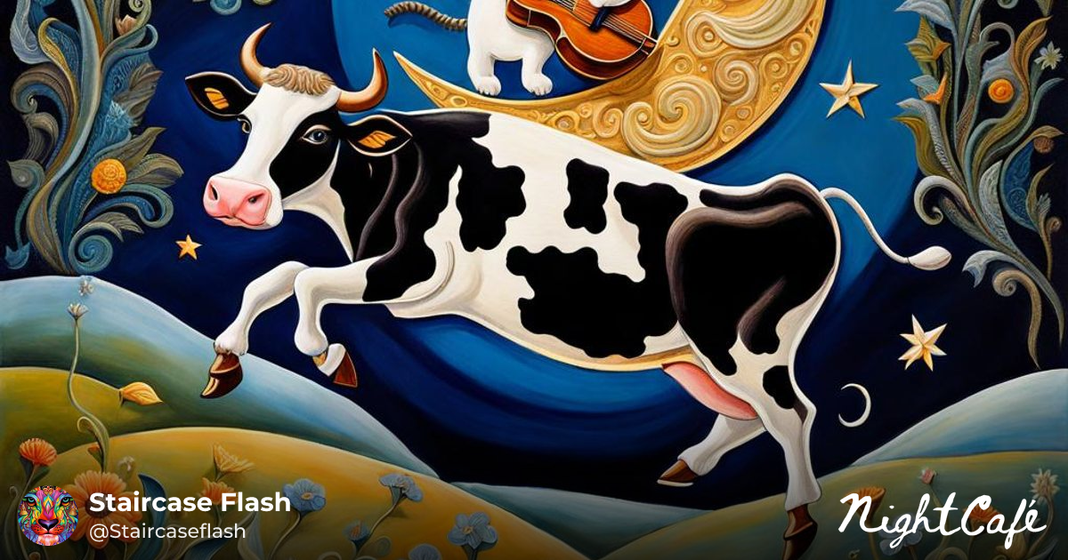 Hey Diddle Diddle, The cat and the fiddle, The cow... - AI Art
