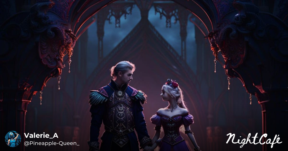 Gothic Prince and Girly Princess Hand-in-Hand - AI Art