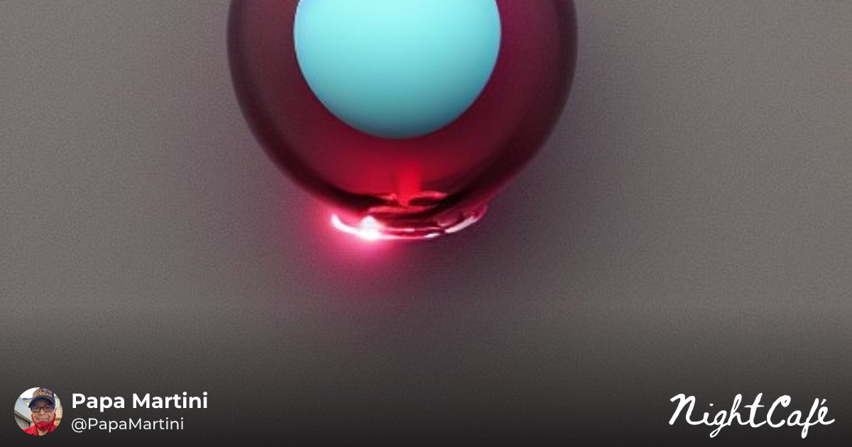 Cyan Crystal Alien Holding Red Sphere - AI Art