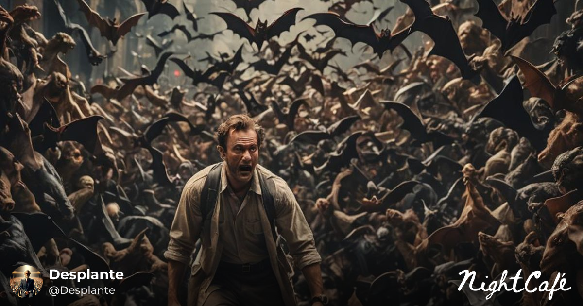 Amazing man fighting bats