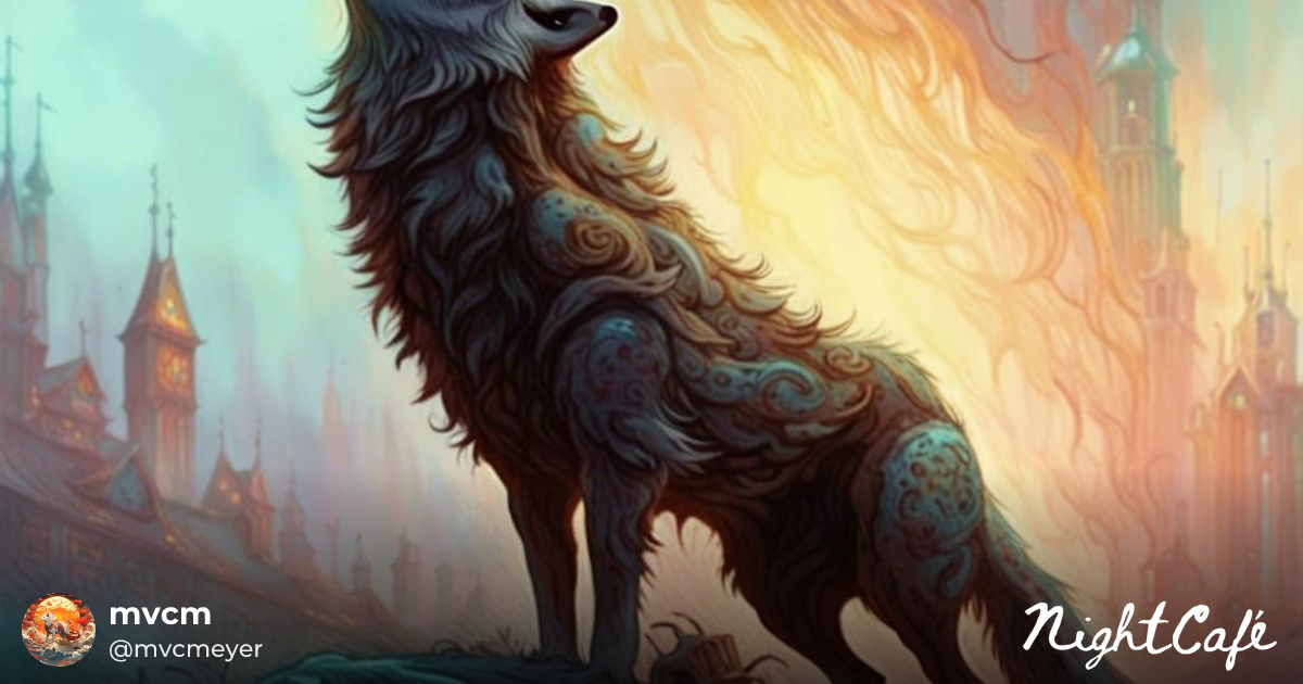 Wolf - Magical Wolf Art in Detailed Matte Painting Style