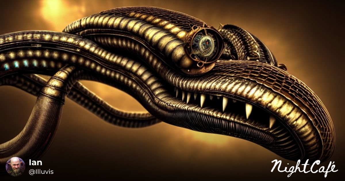 Steampunk snake - Futuristic Steampunk Snake with Dynamic Li...