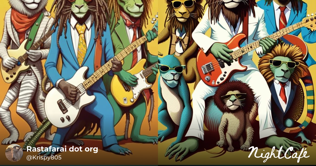 Band of animals - Animal Band with Iguana, Bullfrog, Lion, M...