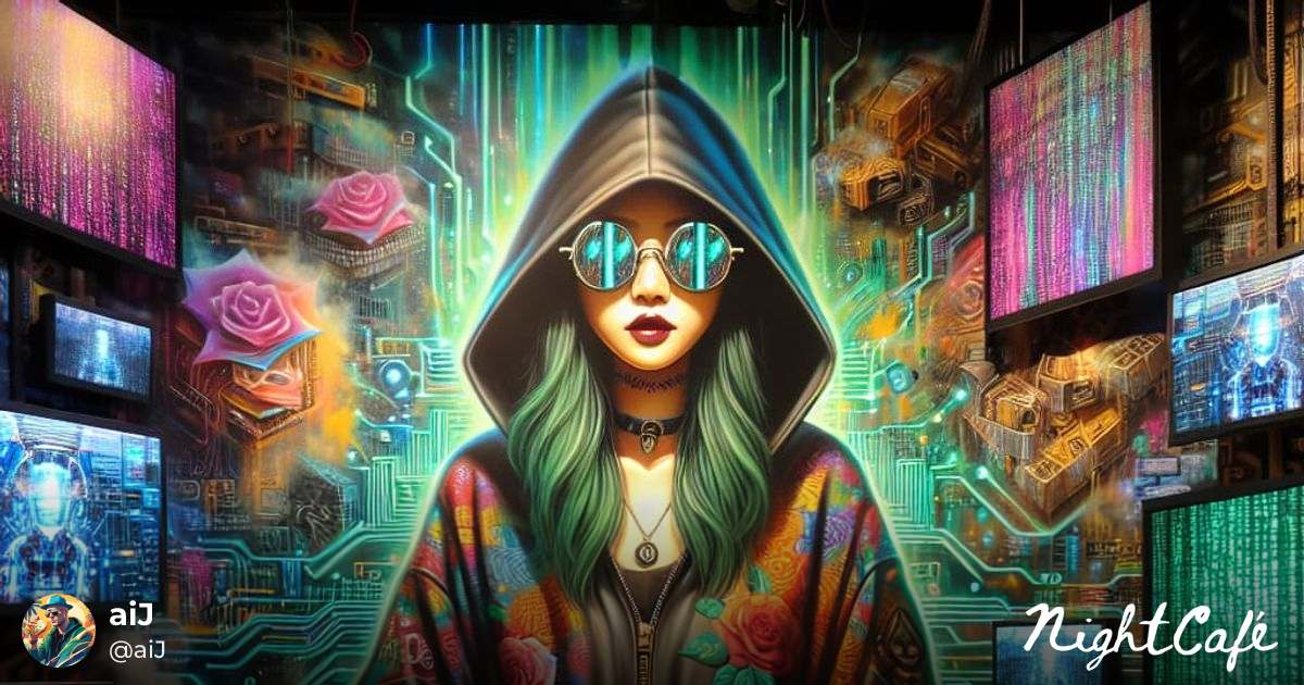 Hacker Hipster Chick - Futuristic Hacker in Graffiti Lair: D...