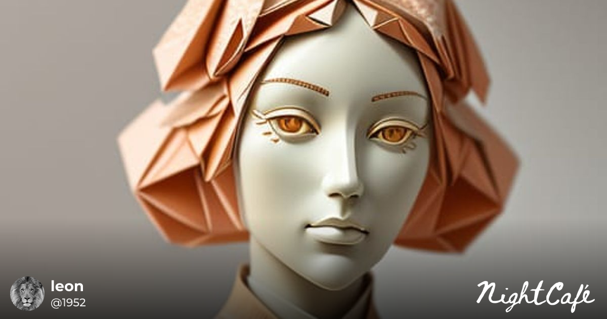 mujer de color naranja - Hyperrealistic Origami Woman in Pa...