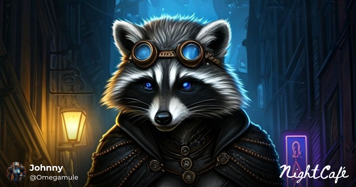 Envision a bipedal anthro raccoon-woman rogue, with silver scales and a ...