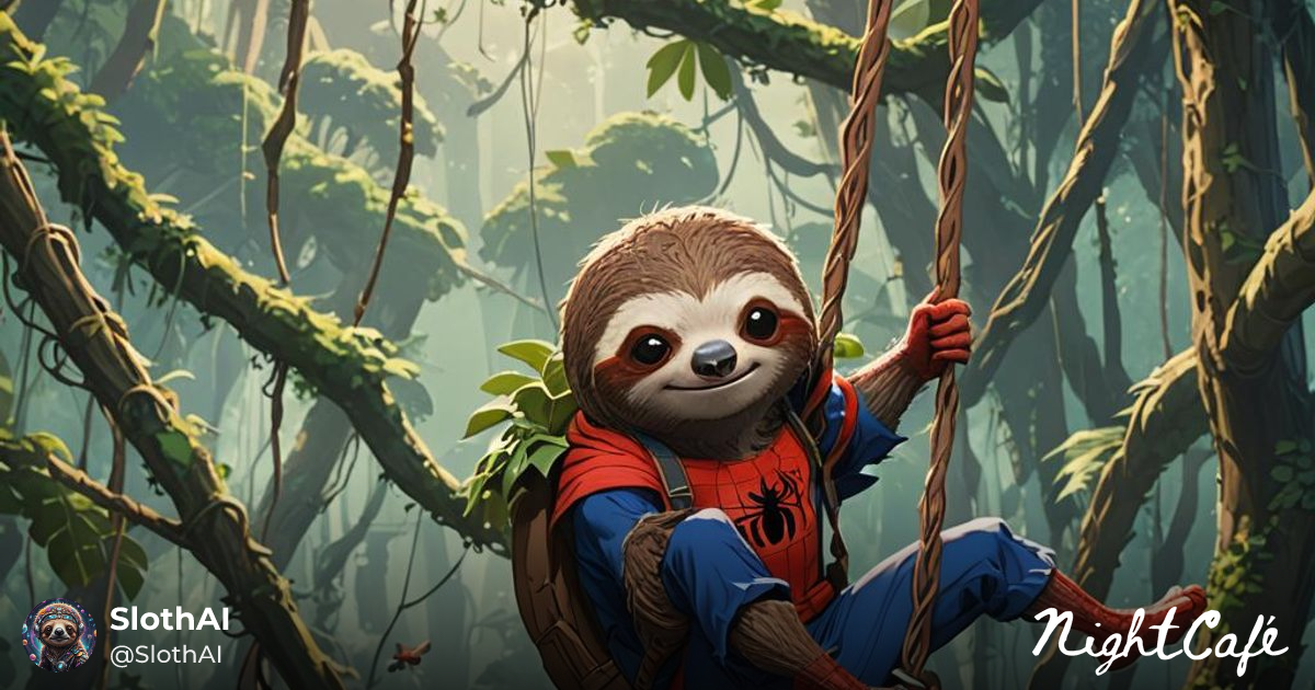 Spider-Sloth - Cute Spider-Sloth Swings Through Jungle: Ghib...