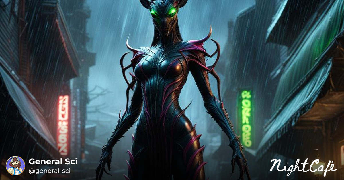 Depravity - Terrifying Alien Symbiote with Antlers in Dark F...