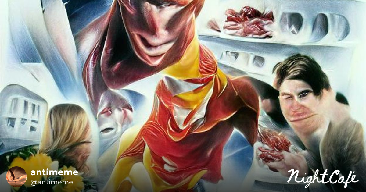 The Flash painted in the style of Alex Ross video